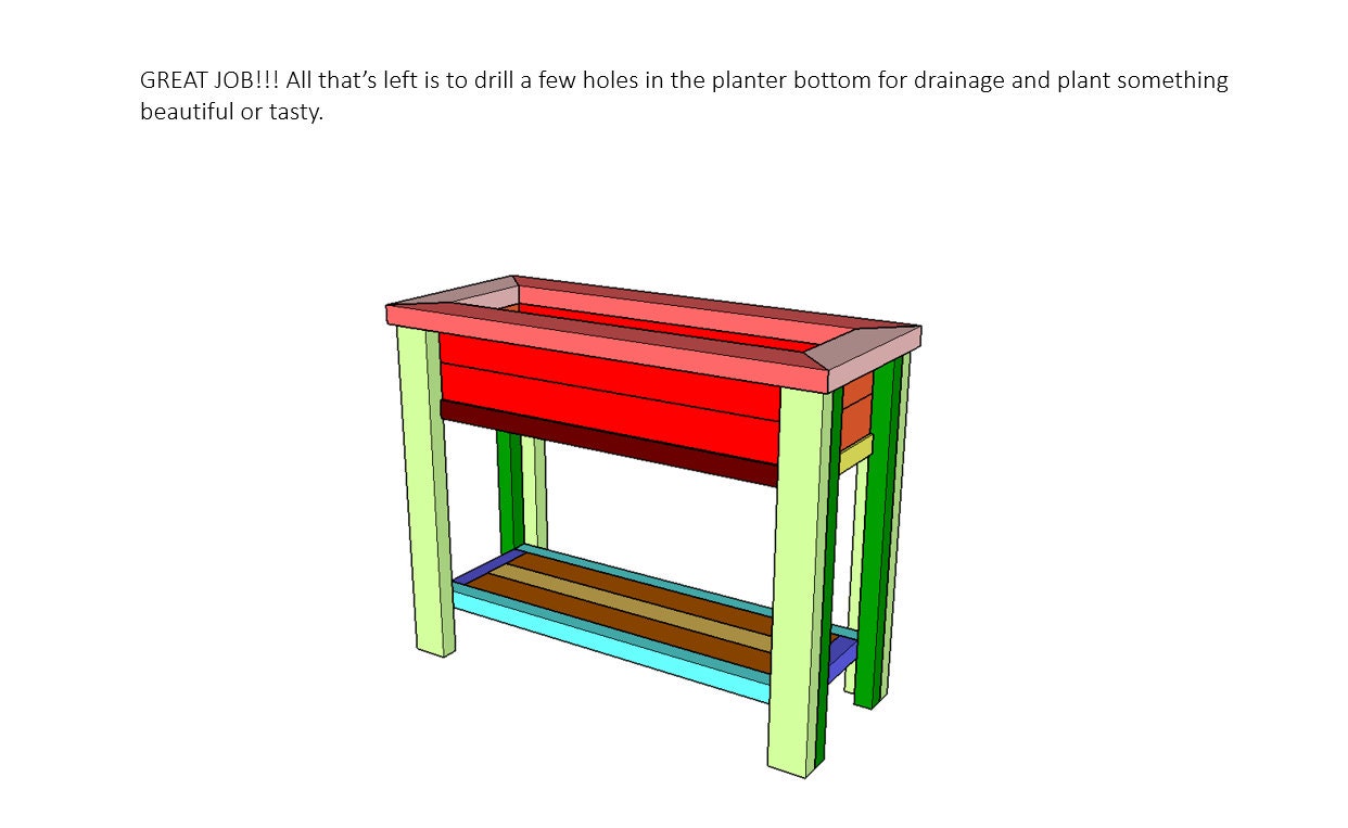 Raised Planter, Box Plan, Garden Box, Outdoor Planter, Garden Planter ...