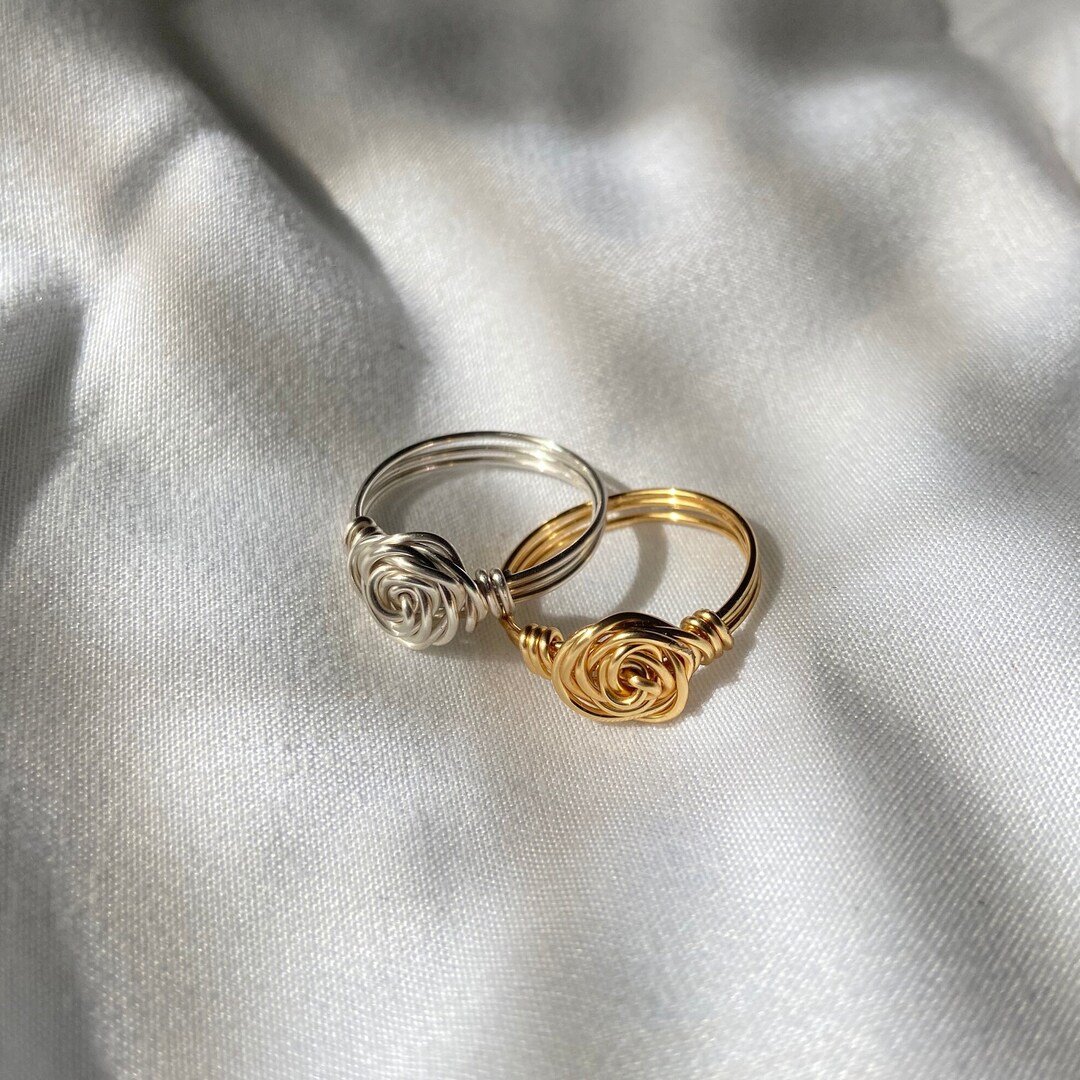 Wire Wrapped Rose Ring - Etsy