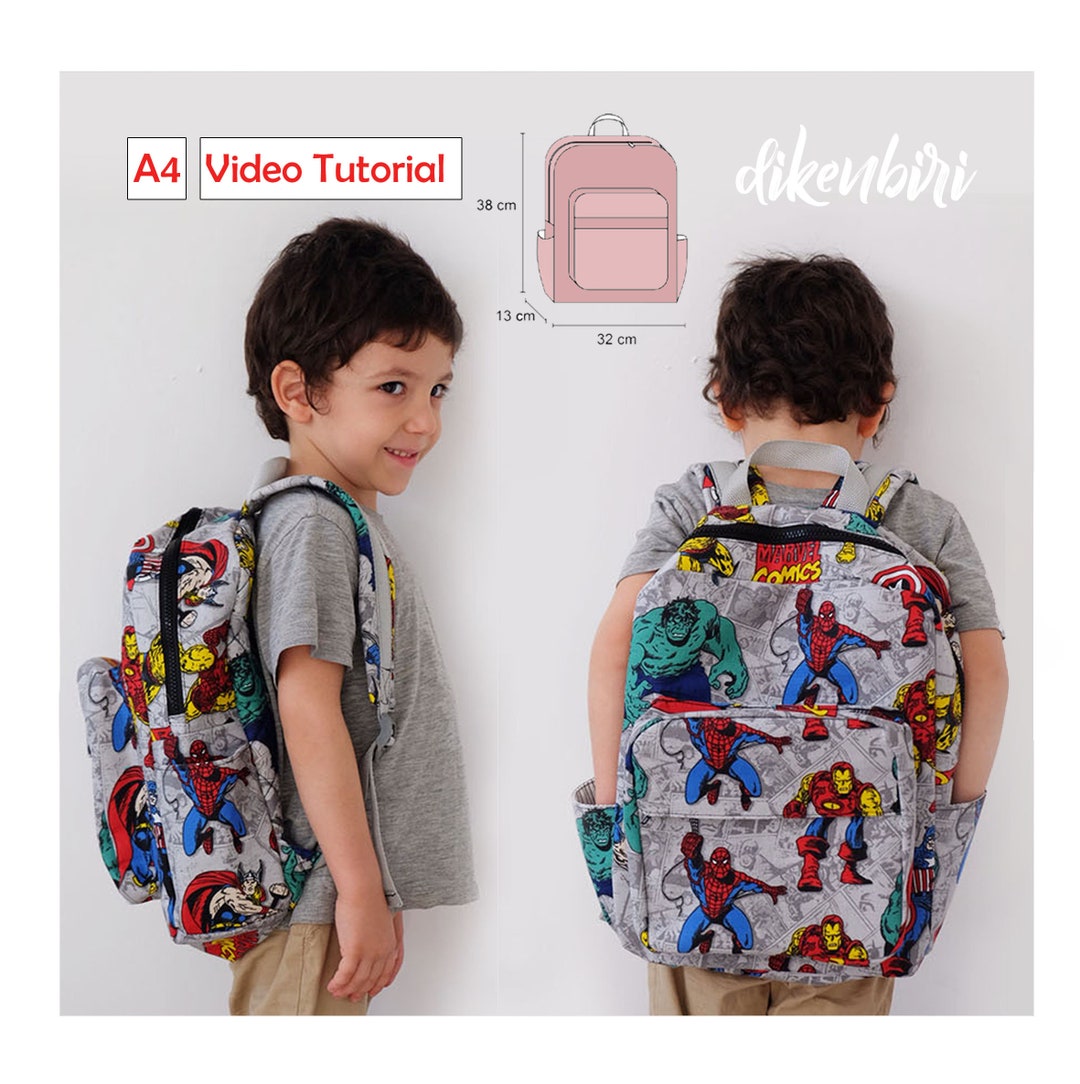 Lined Backpack PDF Pattern: School Bag for Kids & Women (video Tutorial ...