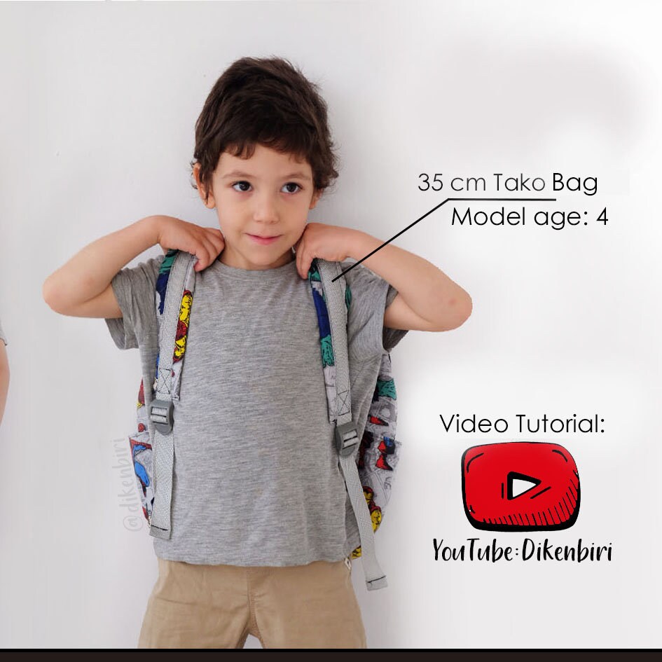 Lined Backpack PDF Pattern: School Bag for Kids & Women (video Tutorial ...