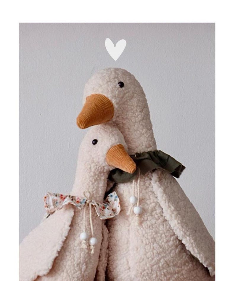 Goose Sewing Pattern PDF, Stuffed Geese Animal Toy (19,6 Inch + 13,8 ...