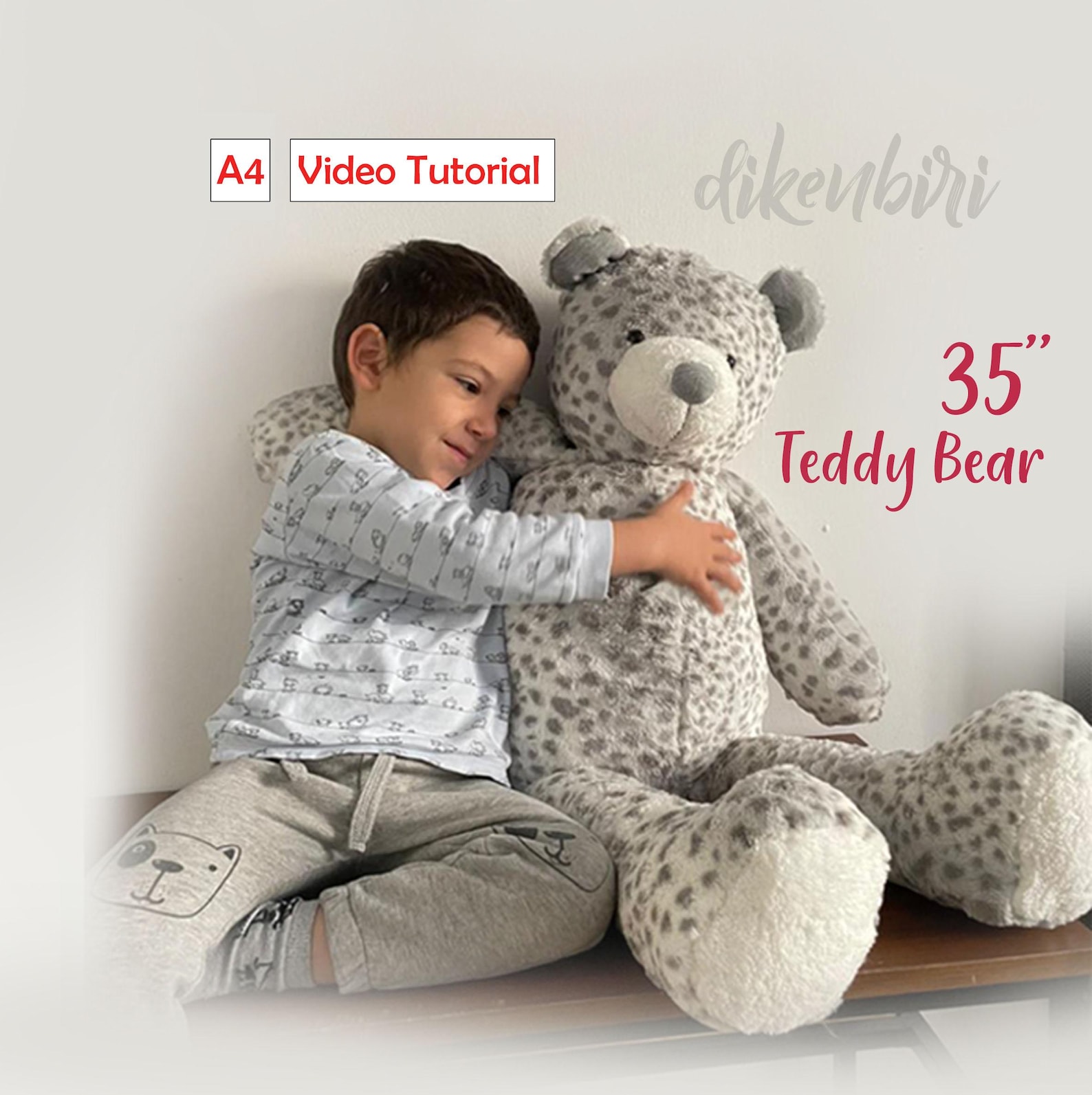 PDF Huge Teddy Bear Sewing Pattern- Stuffed Animal Gift- Printable 35 ...
