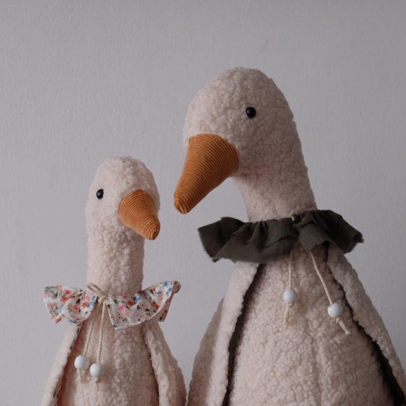 Goose Sewing Pattern PDF, Stuffed Geese Animal Toy (19,6 Inch + 13,8 ...