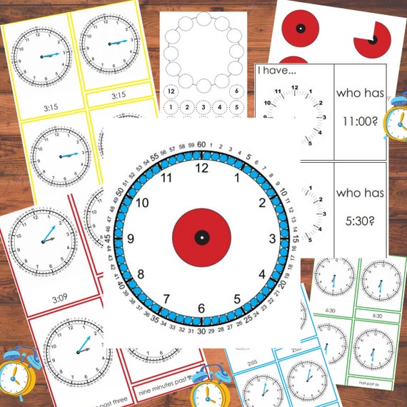 Telling Time 3-part Cards | Etsy