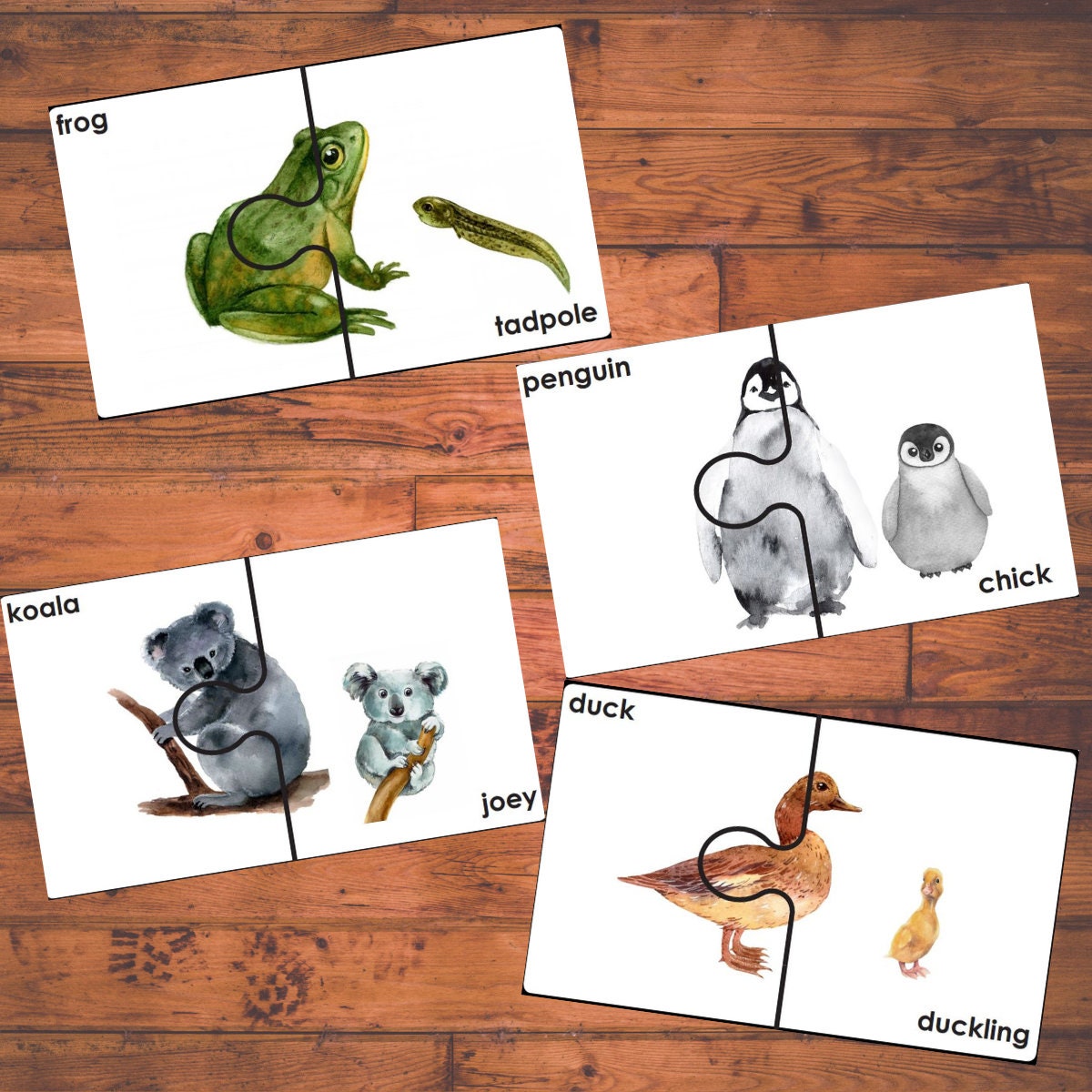 Preschool Baby and Parent Animals Puzzle - Etsy UK