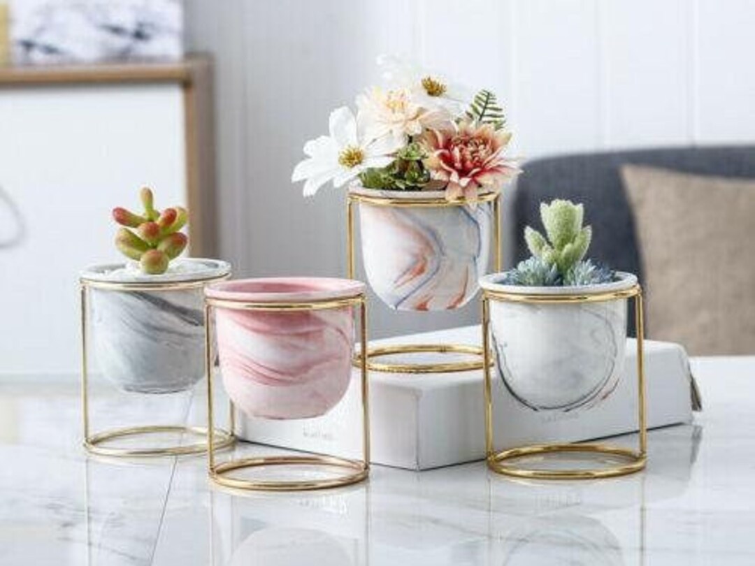 Ceramic Vase/flower Pot in Unusual Colors With a Flowing - Etsy