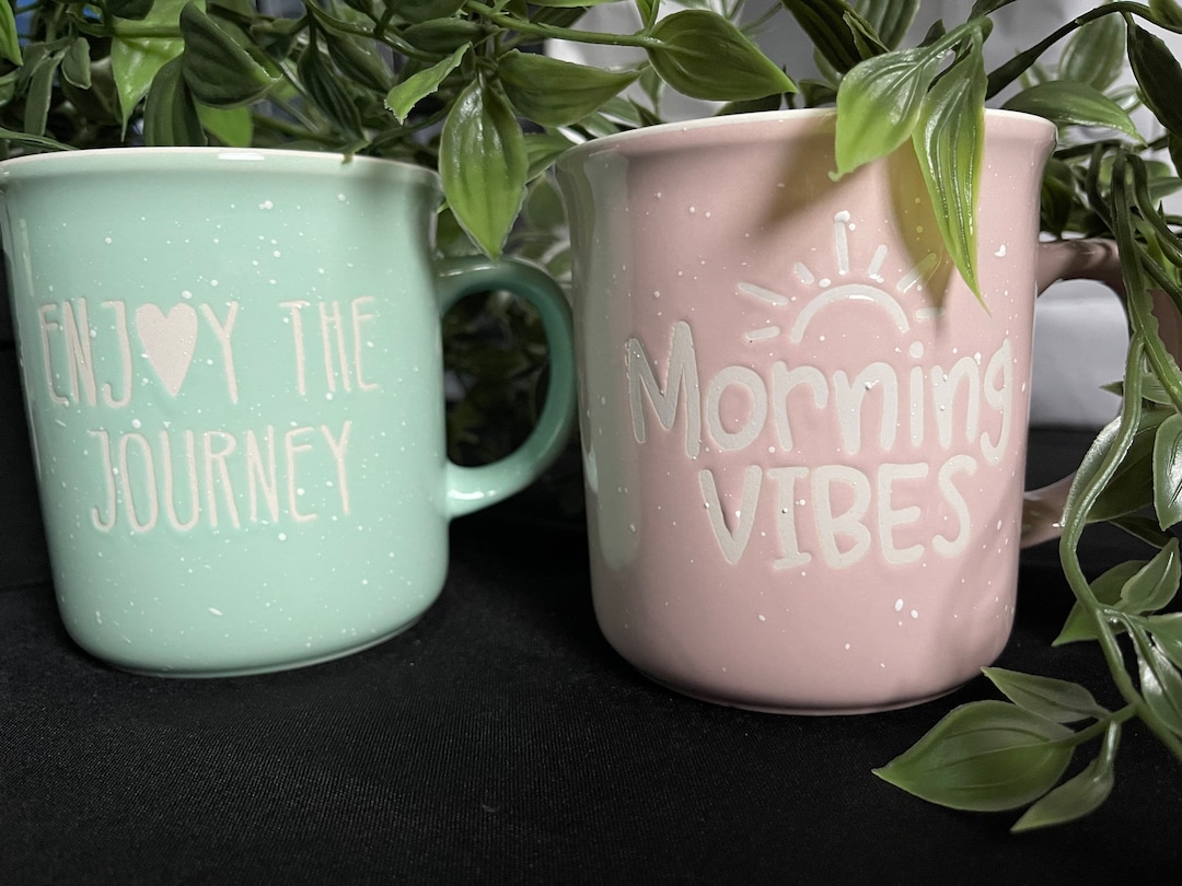 Motivational Mugs / Morning Vibes / Enjoy the Journey - Etsy