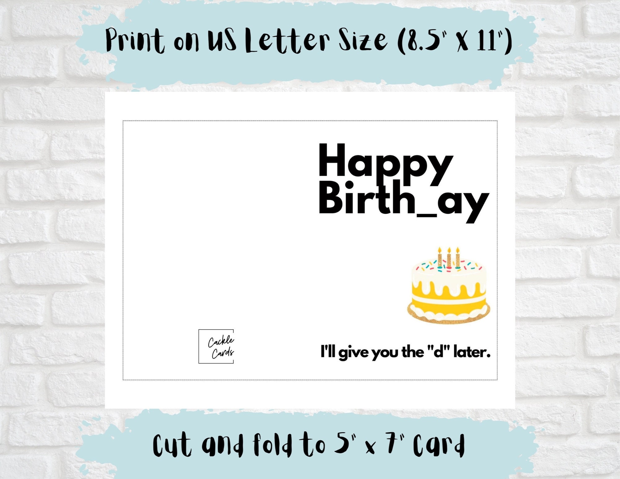 PRINTABLE Birthday Card, Birthday Card Printable, Instant Download ...