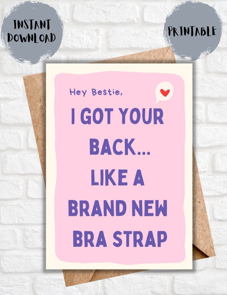 PRINTABLE Best Friend Card, Friend Card Printable, Best Friend Card ...