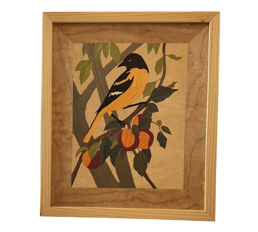 Marquetry Bird in Nature Wooden Wall Decor - Etsy