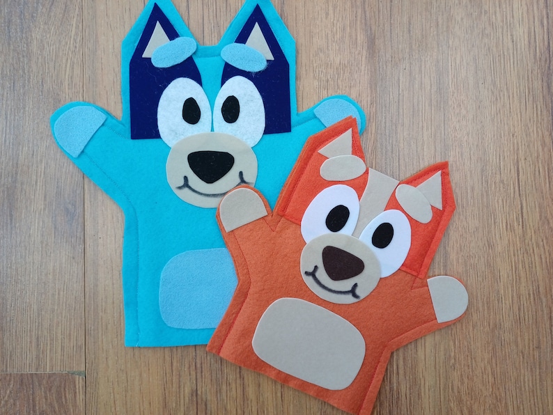 Bluey & Bingo Hand Puppets - Etsy UK