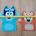 Bluey & Bingo Hand Puppets - Etsy UK