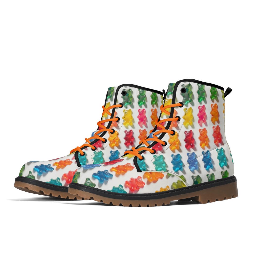 Gummy Bear Boots Women's Vegan Leather Boots Colorful Boots Rainbow ...