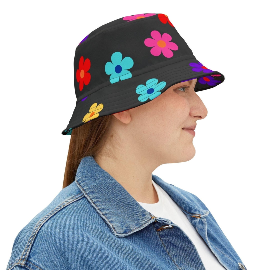 Clown Hat Clown Bucket Hat Rainbow Flower Bucket Hat Clowncore Hat - Etsy
