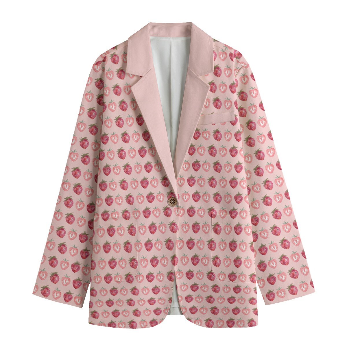 Strawberry Blazer Strawberry Print Women's Blazer Strawberry Blazer ...