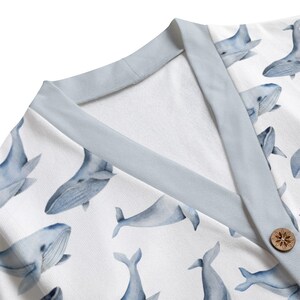 Whale Cardigan Whale Unisex V-neck Knitted Fleece Cardigan With Button ...