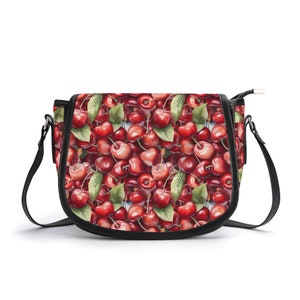 Cherry Handbag Cherry Vegan Leather Saddle Bag - Etsy