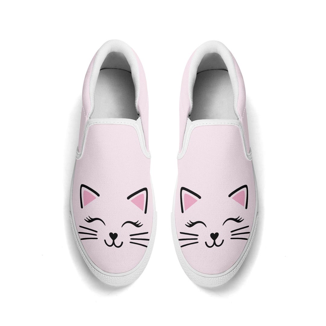 Cat Shoes Pink Cat Shoes Pink Cat Slip on Shoes - Etsy
