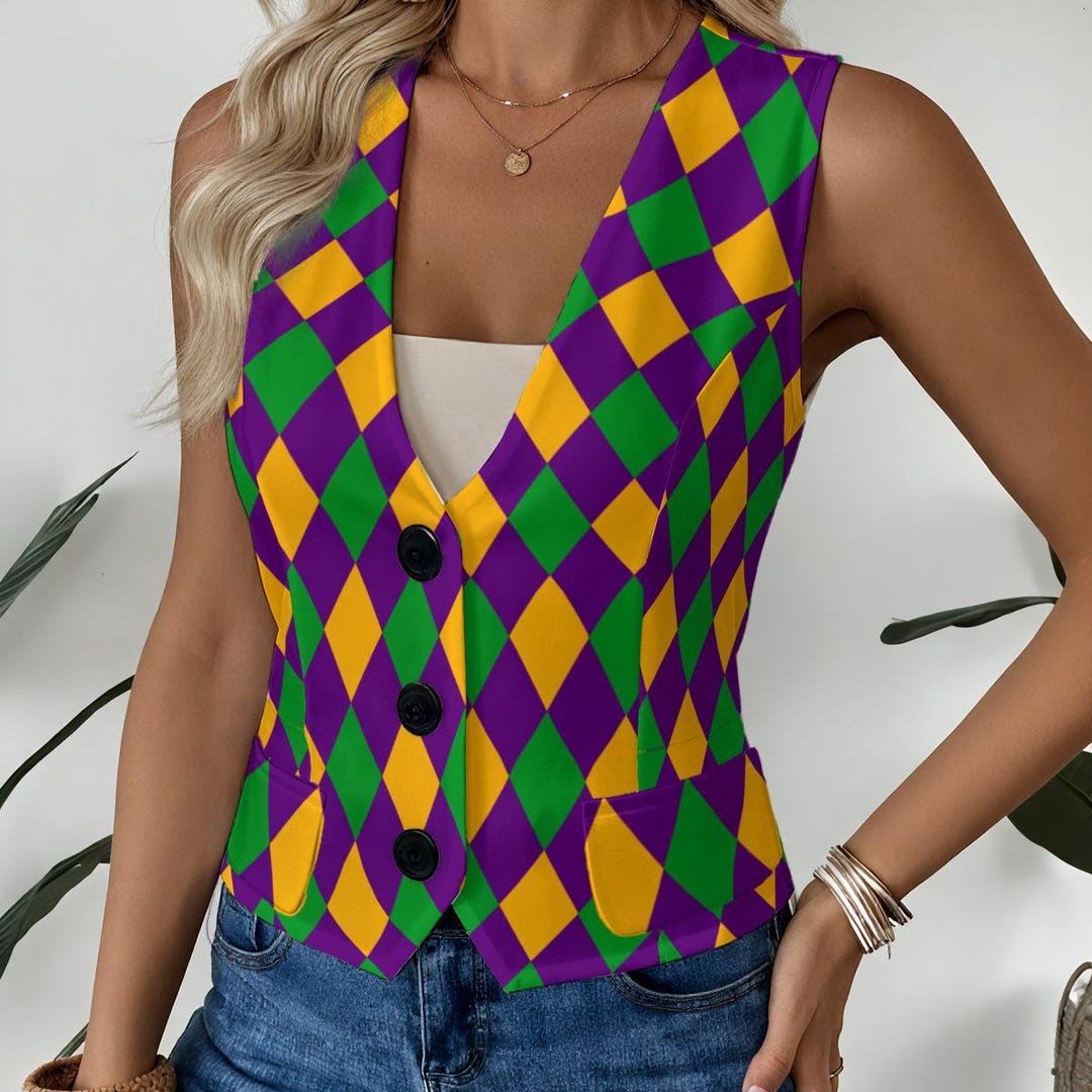 Mardi Gras Vest for Women - Etsy