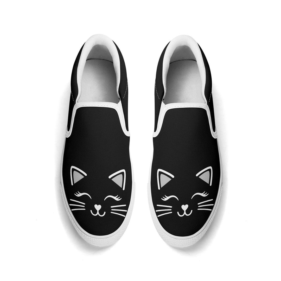 Black Cat Shoes Cat Slip on Shoes Cat Women's Rubber Slip on Shoes - Etsy
