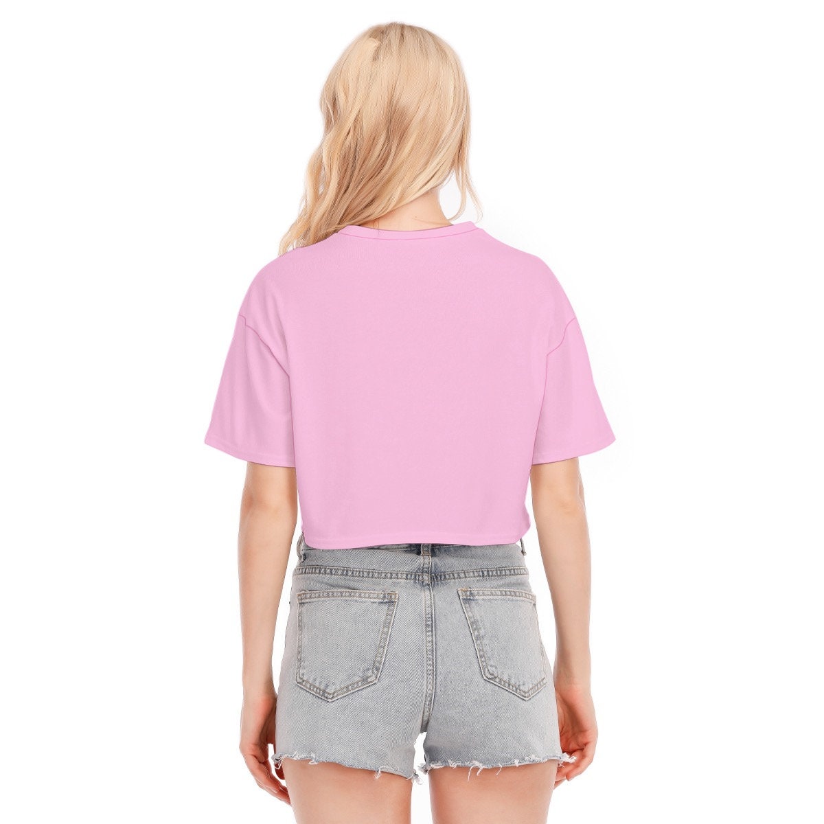 Kawaii Face Crop Top Cute Pink Face Women's Cropped T-shirt - Etsy