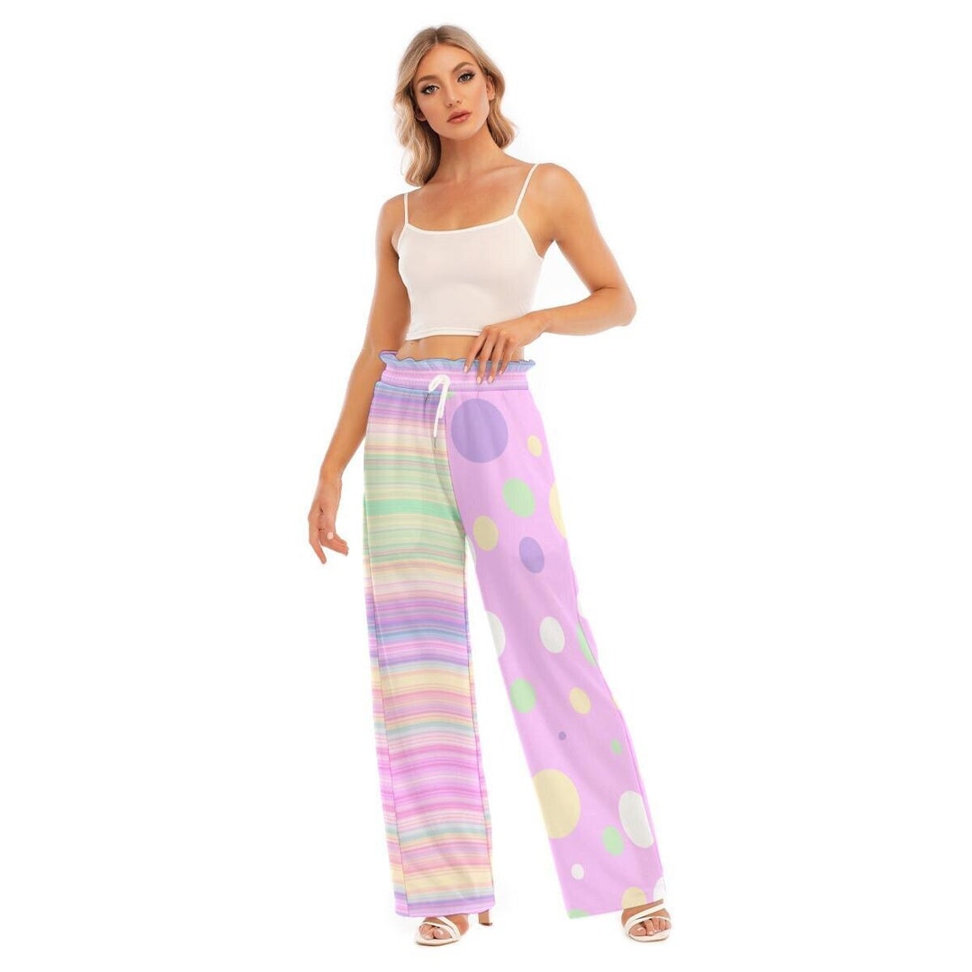 Pastel Stripes and Spots Sweatpants Women's Cute Clown Pants Cute ...