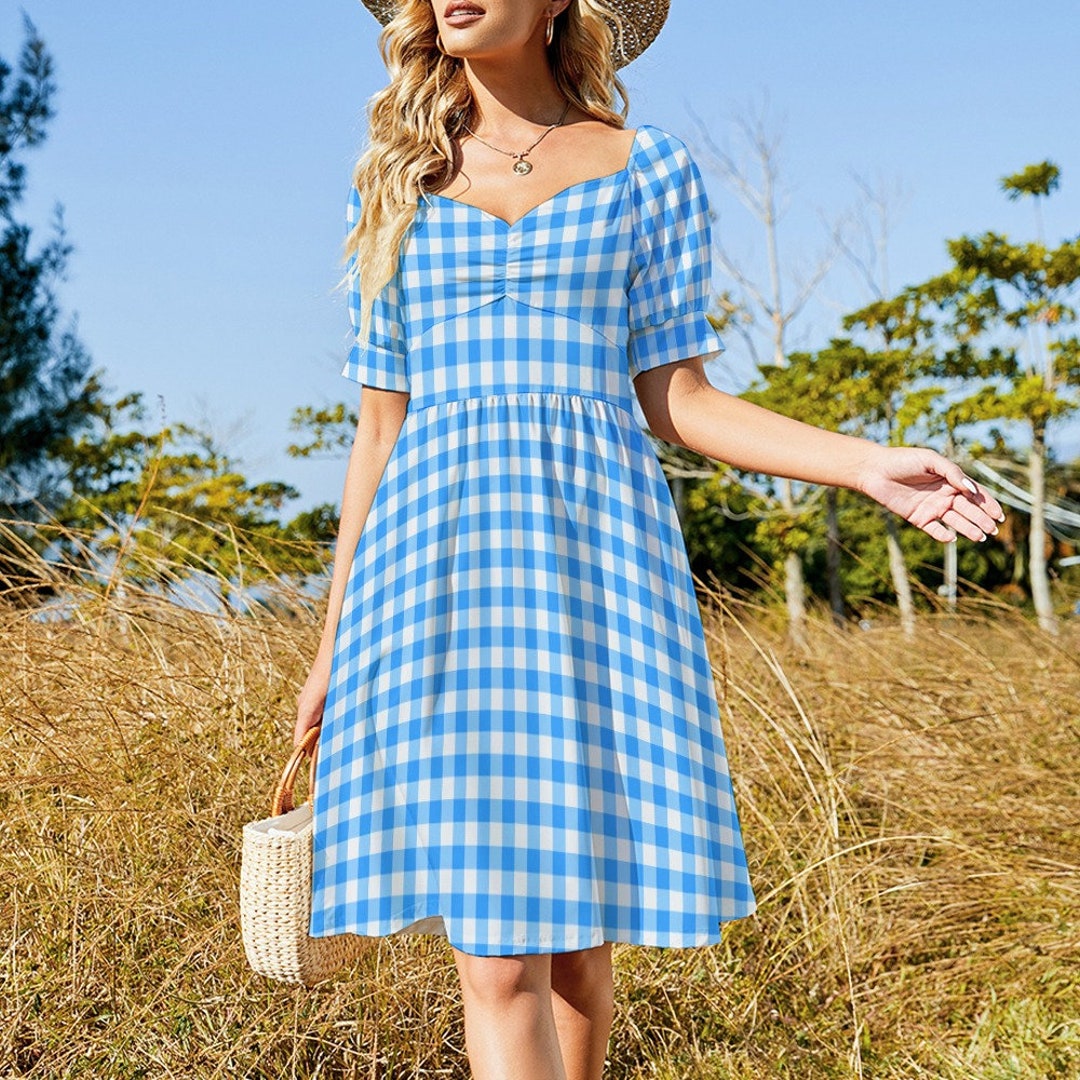 Blue Plaid Dress Dorothy Wizard of Oz Costume Blue Plaid Sweetheart ...