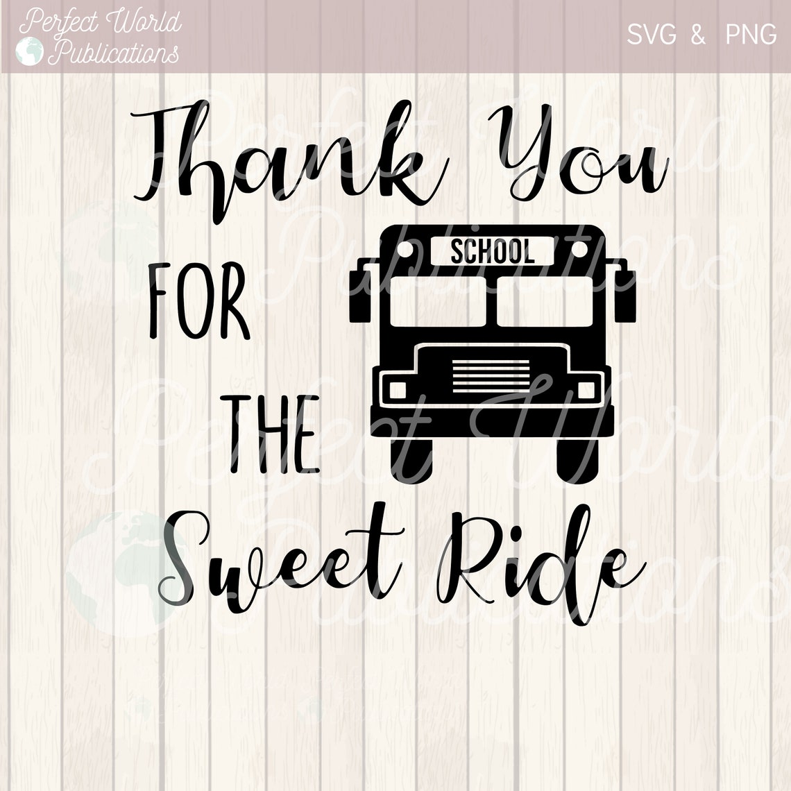 Thank You for the Sweet Ride School Bus SVG Cut File Bundle - Etsy