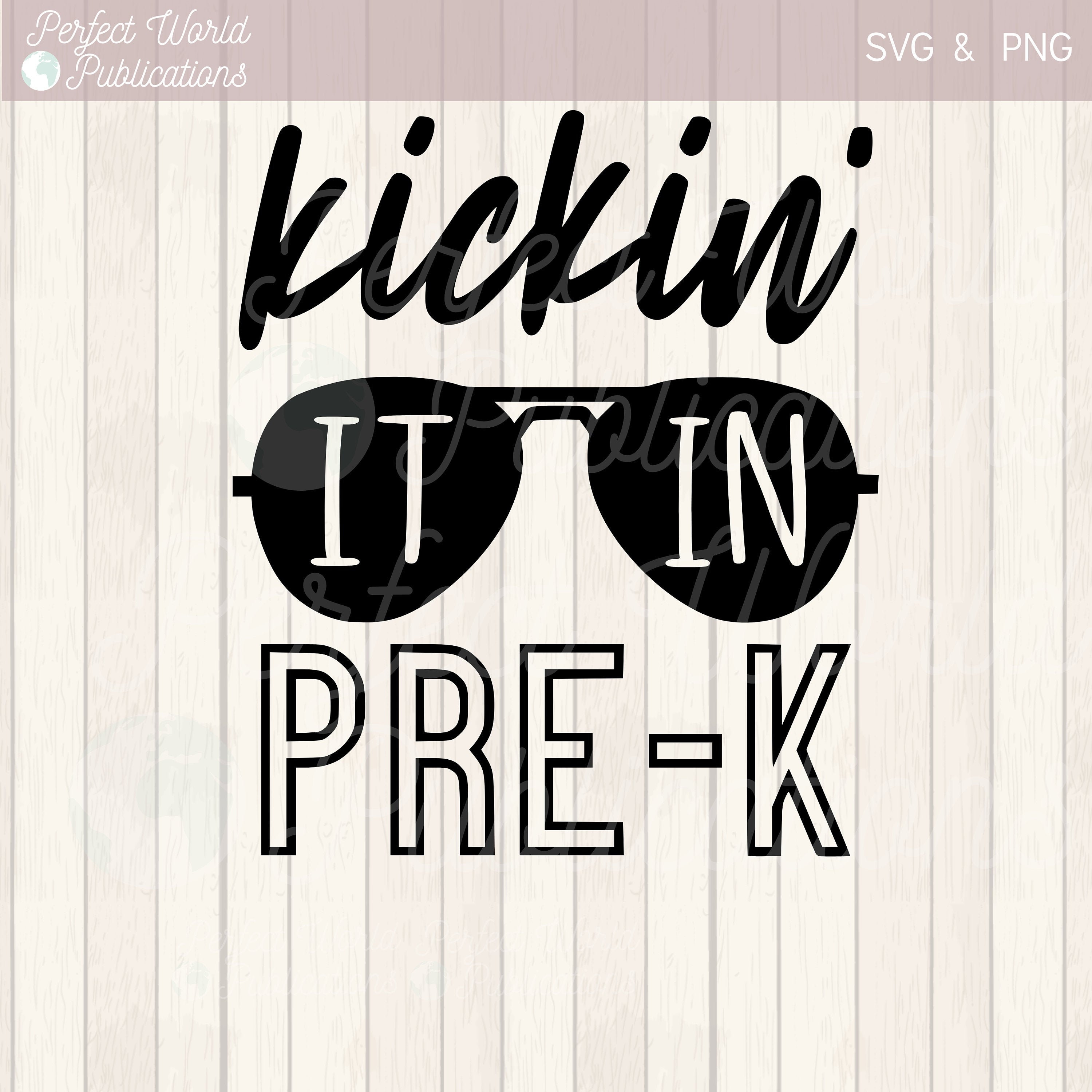 cut file Back to School Kickin It In PreK svg png dxf Silhouette digital file - CRICUT Drawing ...