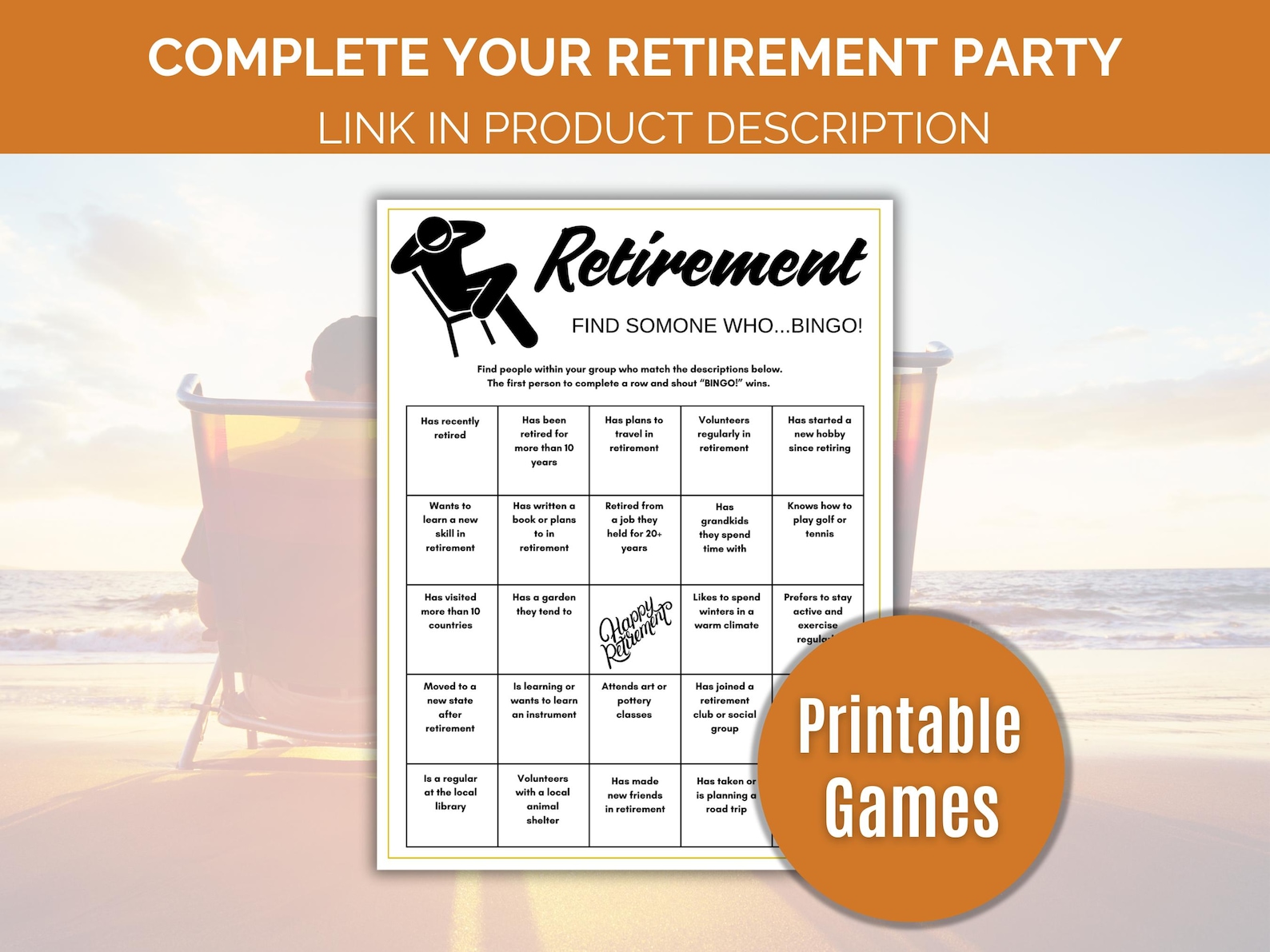 Retirement Pass the Prize, Printable Retirement Pass the Parcel Game ...