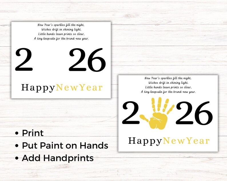 2026 New Years Handprint Art, New Years Handprint Craft for Toddlers ...