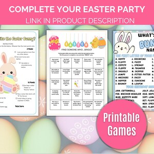 What's the Easter Bunny Thinking Thinking Game, Printable Easter Party ...