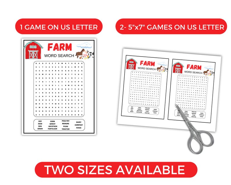 Farm Game Bundle, 9 Printable Farm Birthday Party Games for Kids, Farm ...