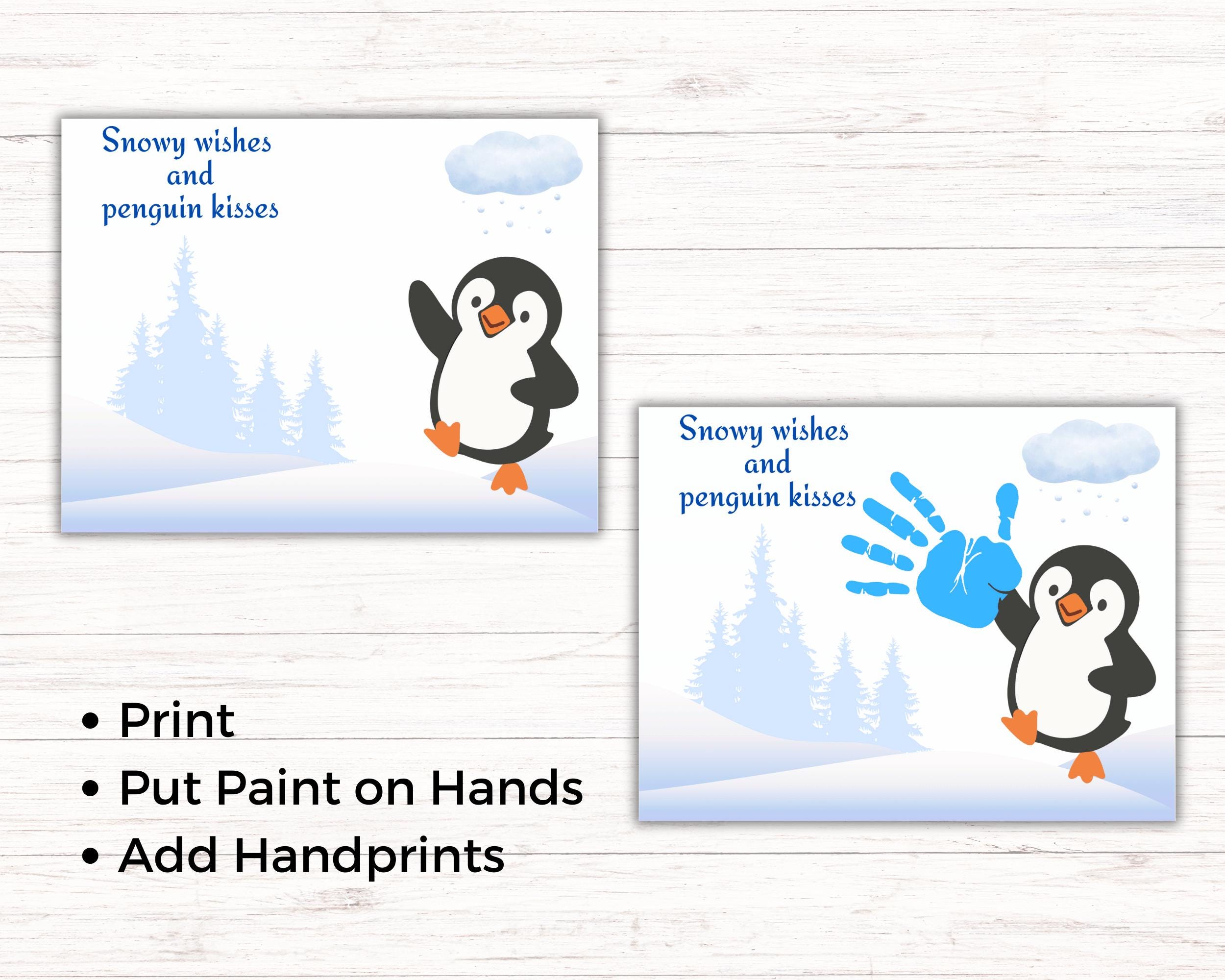 Penguin Handprint Art, Winter Handprint Craft for Toddlers, Preschool ...