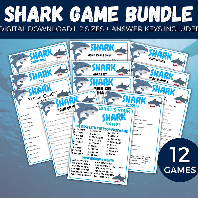 Shark Themed Games - Etsy