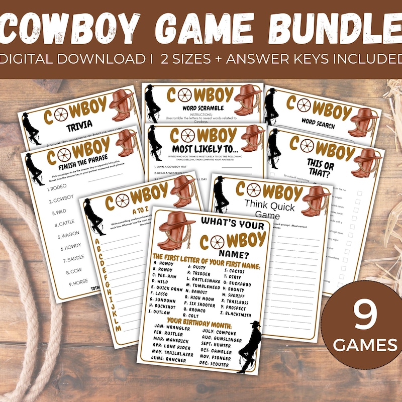 Country Western Game Bundle - Etsy UK