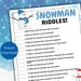 Snowman Riddles, Winter Riddles, Winter Printable Activity, Winter Game ...
