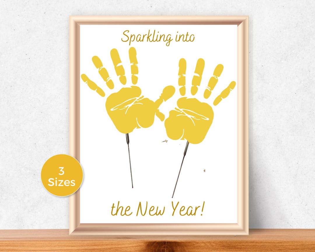 New Years Handprint Art, New Years Handprint Craft for Toddlers, New ...