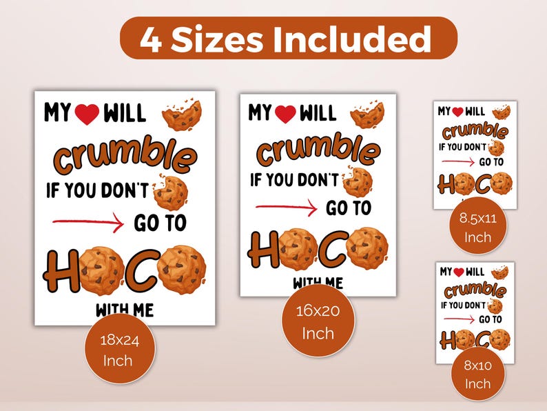 Editable Cookie Homecoming Proposal Sign, Printable HOCO Poster ...