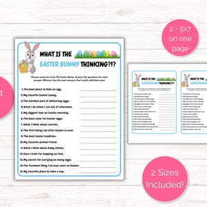 What's the Easter Bunny Thinking Thinking Game, Printable Easter Party ...