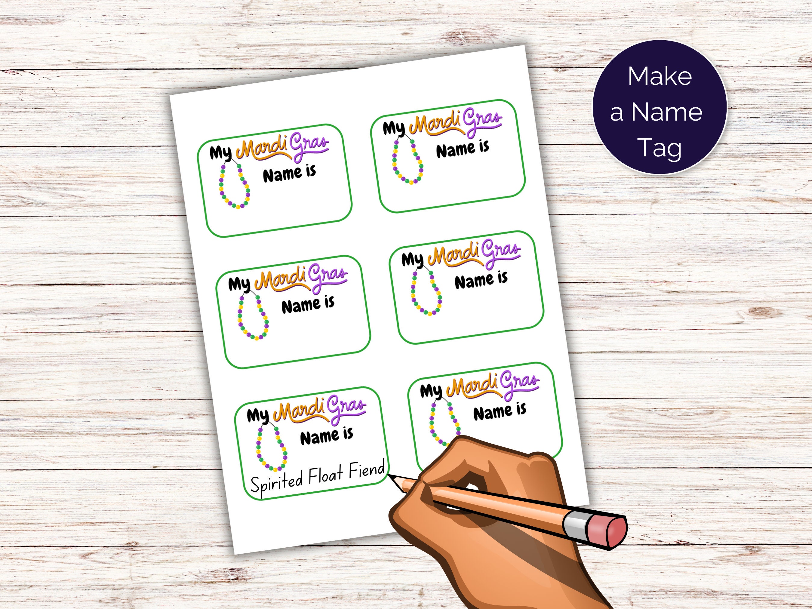 What's Your Mardi Gras Name Game + Name Tags, Mardi Gras Activity ...