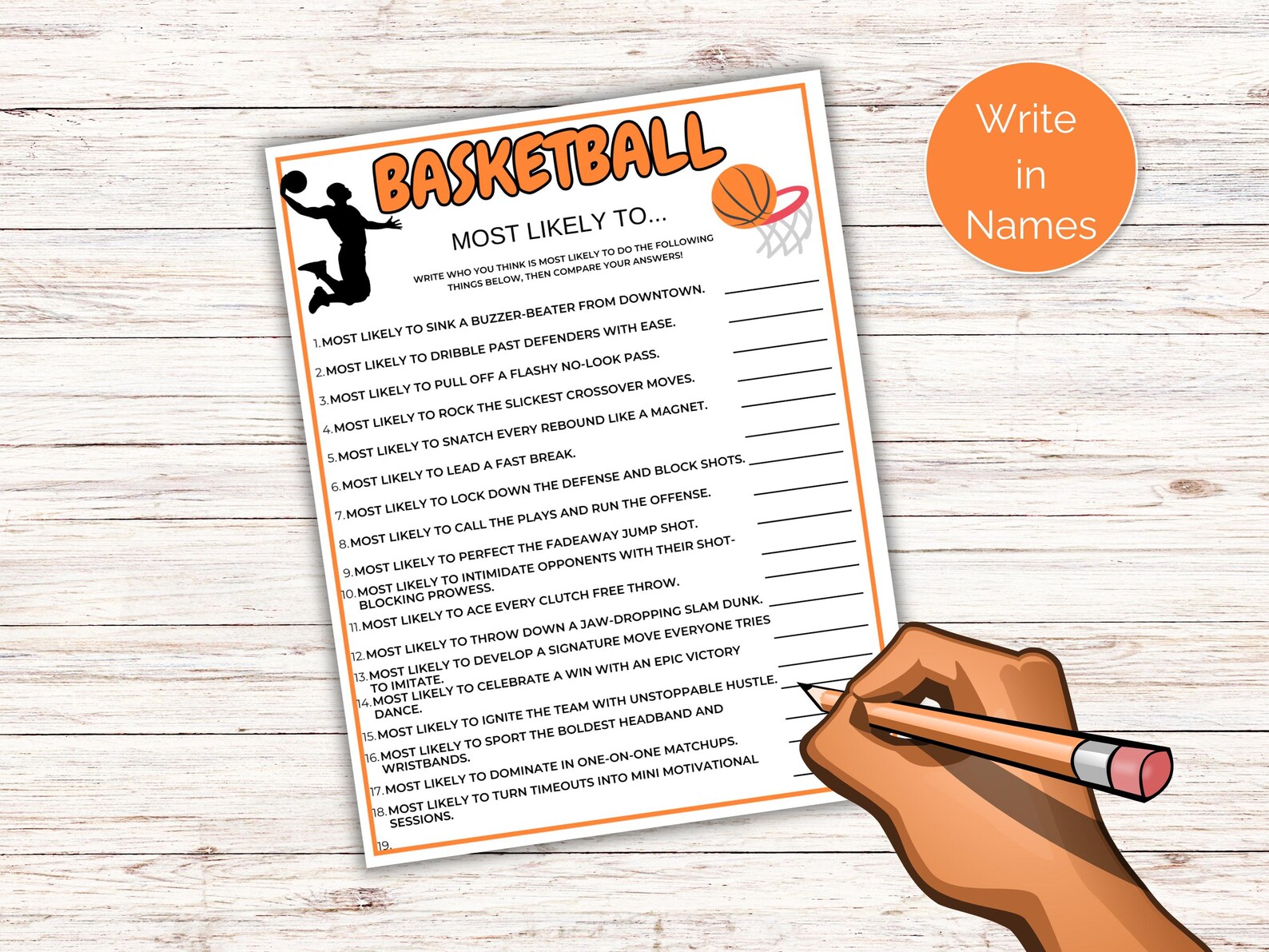 Basketball Most Likely To, Printable Basketball Team Party Games ...
