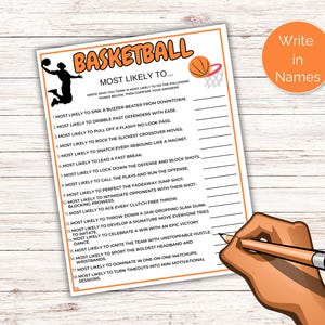 Basketball Most Likely To, Printable Basketball Team Party Games ...