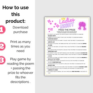 Ladies Night Pass the Prize, Printable Girls Night Pass the Parcel Game ...