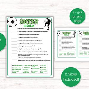 Soccer Jokes, Soccer Riddles, Printable Soccer Party Game, Soccer ...