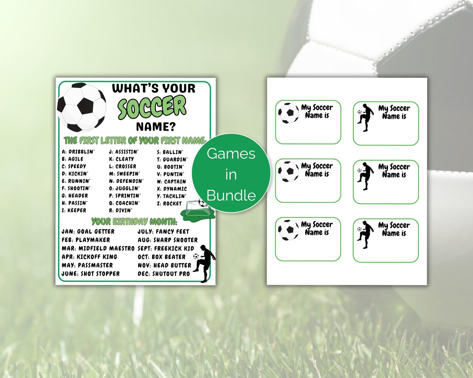 Soccer Games Bundle, 13 Printable Soccer Party Games, Soccer Birthday ...