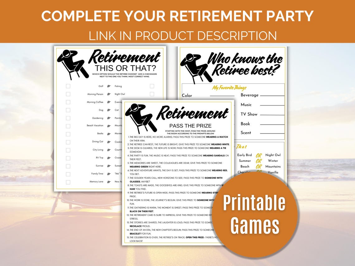 Retirement Trivia Game, Printable Retirement Quiz, Retirement Party ...
