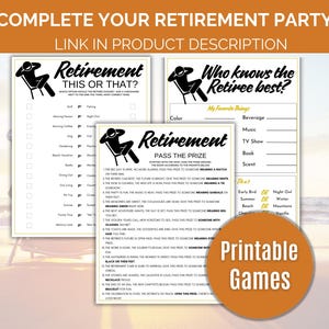 Retirement Trivia Game, Printable Retirement Quiz, Retirement Party ...
