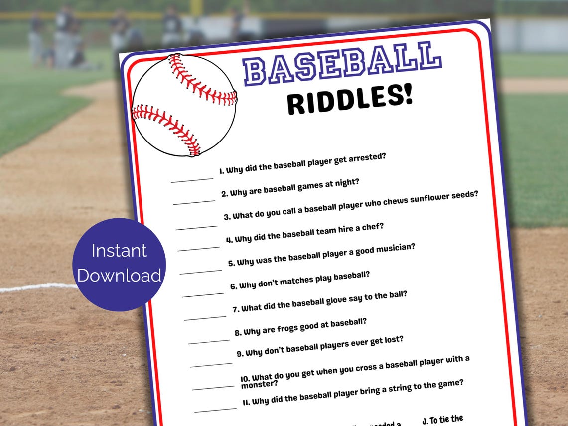 Baseball Jokes, Baseball Riddles, Baseball Team Party Games, Baseball ...