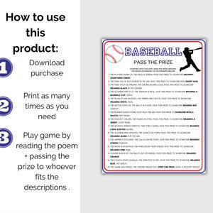 Baseball Pass the Prize, Printable Baseball Pass the Parcel Game ...